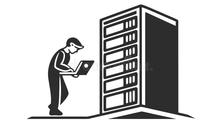 Admin with Server Rack, it Support and Data Management, Network Admin ...
