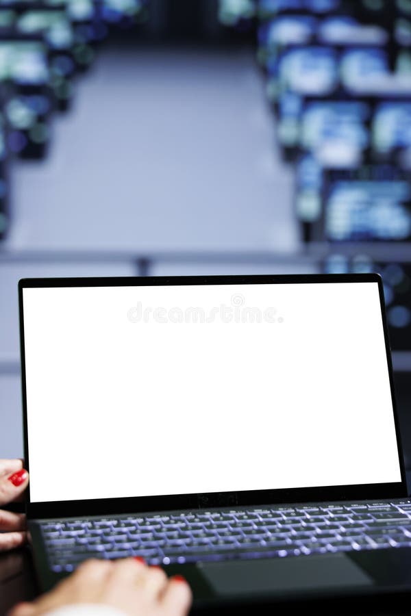 Admin Uses Mock Up Laptop in Server Farm Stock Image - Image of ... Admin Uses Mock Up Laptop in Server Farm Stock Image - Image of ...