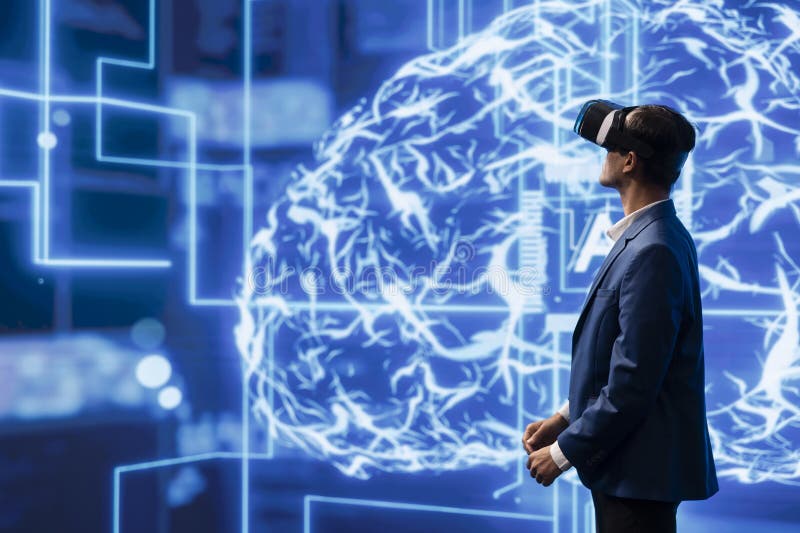 Admin Uses Virtual Reality Technology To Build Ai Algorithms Stock Image Image Of Futuristic