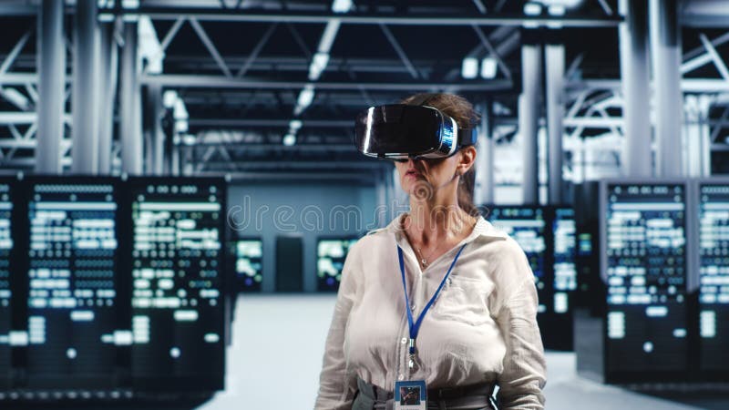 Admin with Vr Headset in Data Center Stock Photo - Image of ...