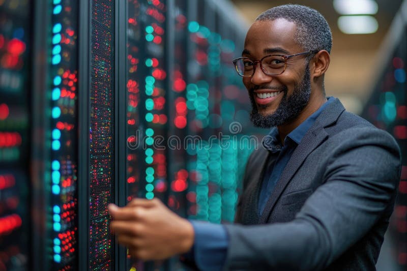 Admin Welcomes Inspector To Data Center As it Expert Shakes Hands and ...