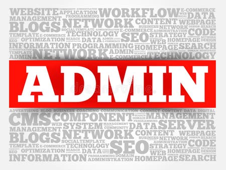 ADMIN word cloud stock illustration. Illustration of manage - 205215234