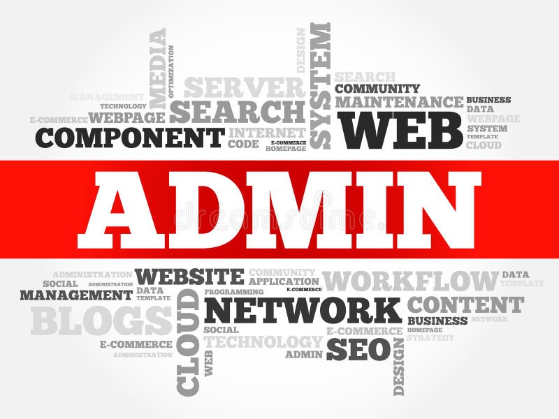 ADMIN word cloud stock illustration. Illustration of management - 199483533