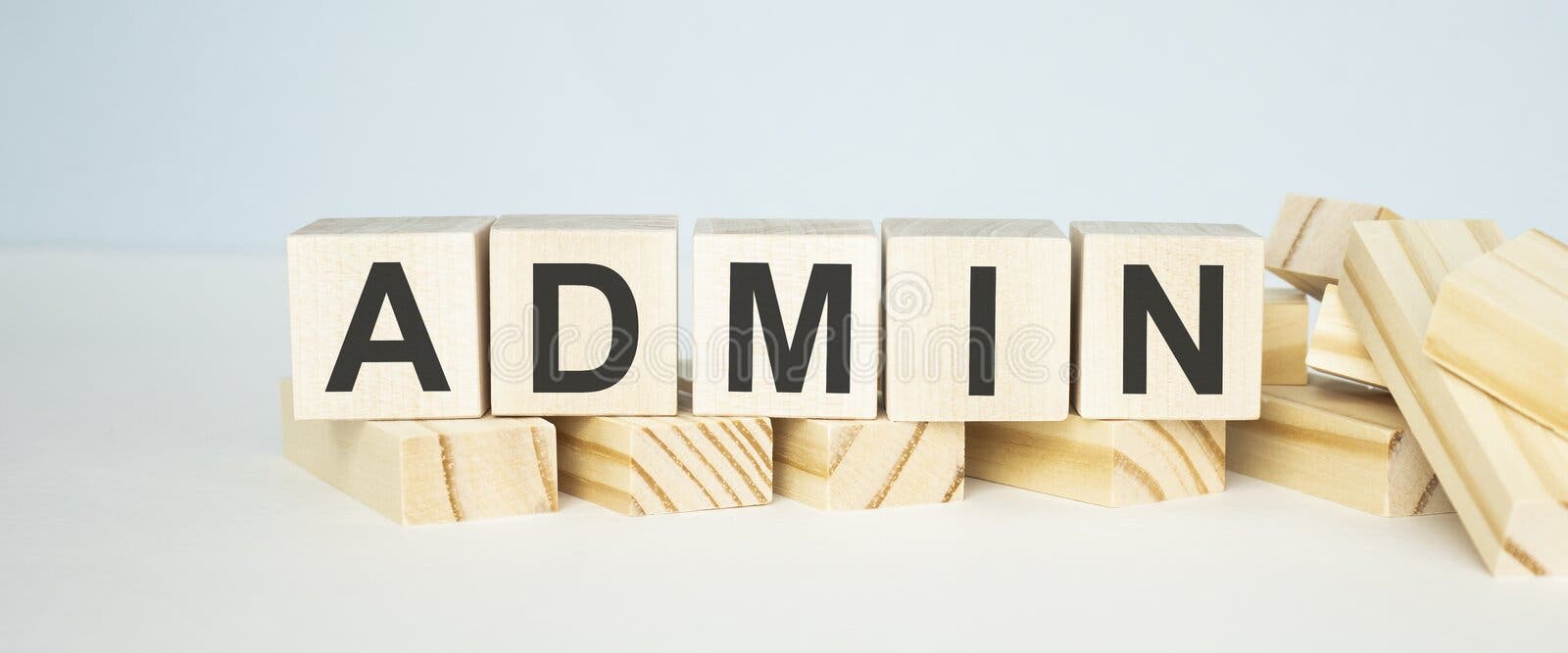 Admin Word Written on Wooden Blocks on Wooden Table. Concept for Your ...