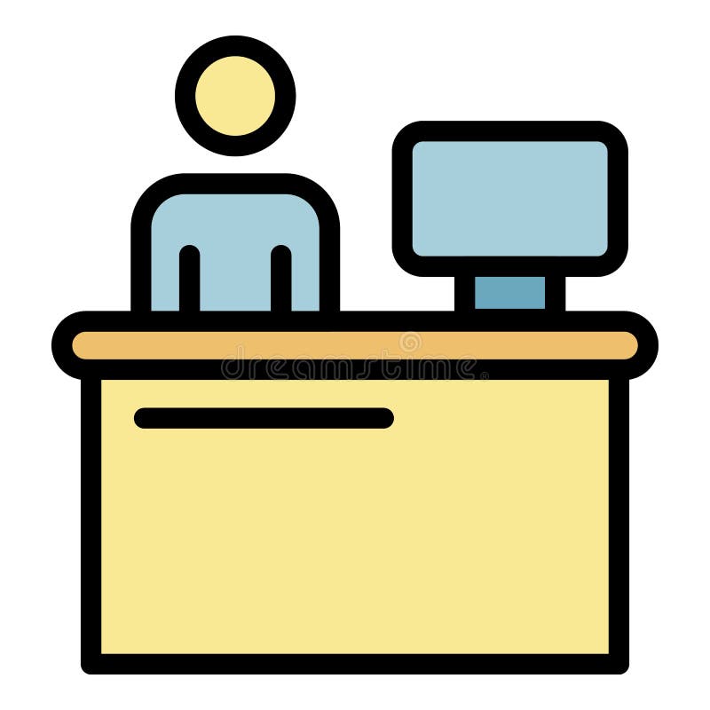 Admin Workplace Icon Color Outline Vector Stock Vector - Illustration ...