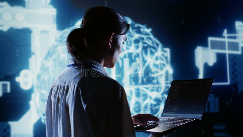 It admin writing AI script stock video. Video of technician - 291446261