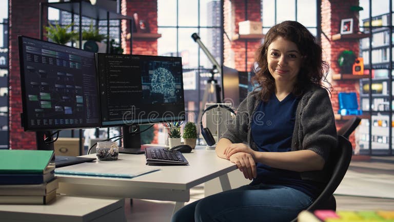 Admin Writing Code Doing Maintenance on Artificial Intelligence Neural ...