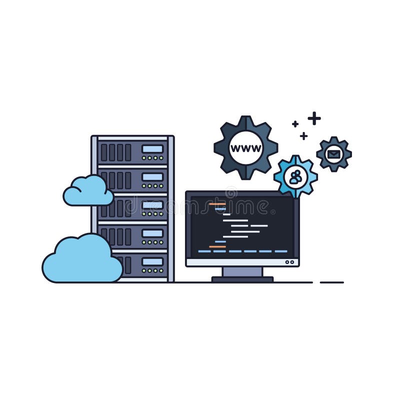 Administration of Cloud Hosting Service Stock Vector - Illustration of ...