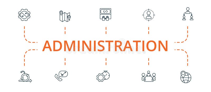 Administration Icon Set. Contains Editable Icons Theme Such As Custom ...