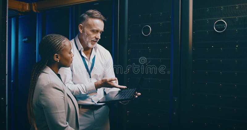 Administration, Laptop and Upgrade with People in Server Room Together ...