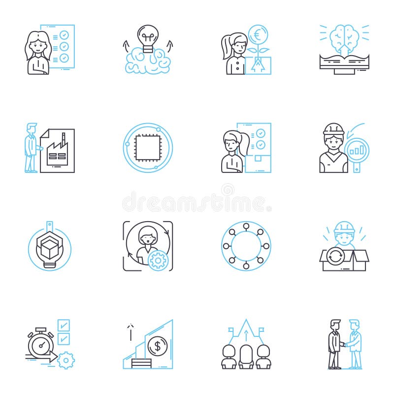 Administration Linear Icons Set. Efficiency, Management, Organization ...