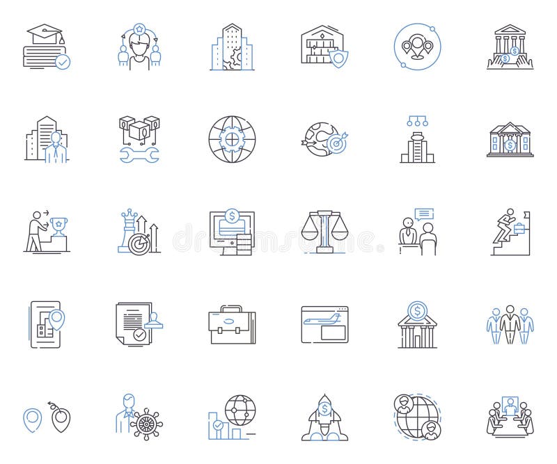 Administration Management Line Icons Collection. Efficiency ...