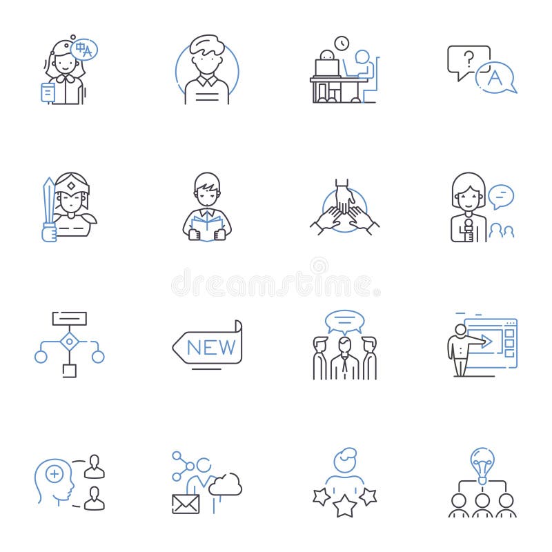 Administration Team Line Icons Collection. Coordination, Efficiency ...