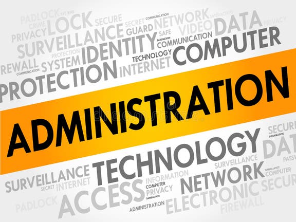 ADMINISTRATION word cloud stock illustration. Illustration of hosting ...