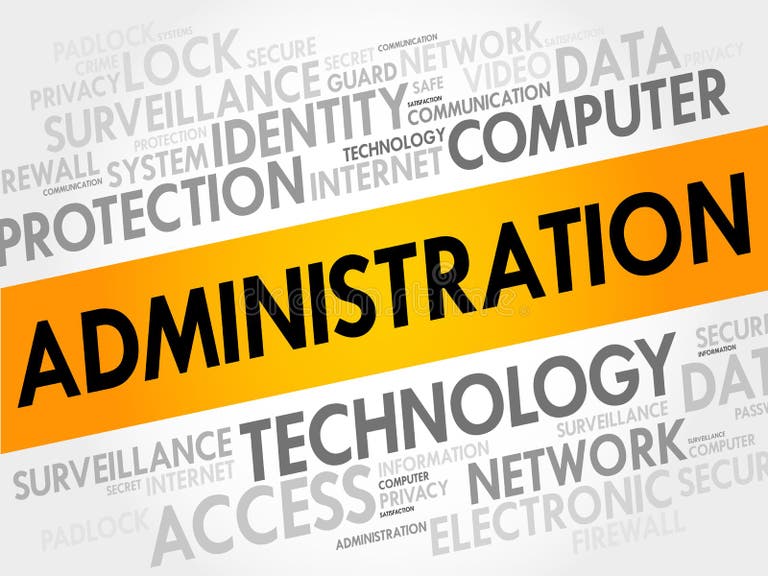 ADMINISTRATION word cloud stock illustration. Illustration of hosting ...