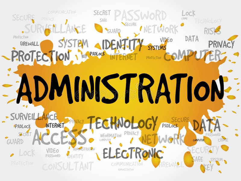 ADMINISTRATION word cloud stock illustration. Illustration of poster ...