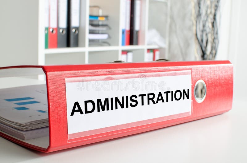 Administration Wording on a Binder Stock Image - Image of ...