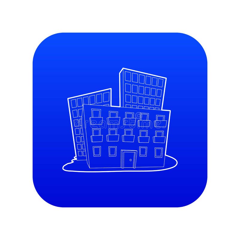 Administrative Building Icon Blue Vector Stock Vector - Illustration of ...