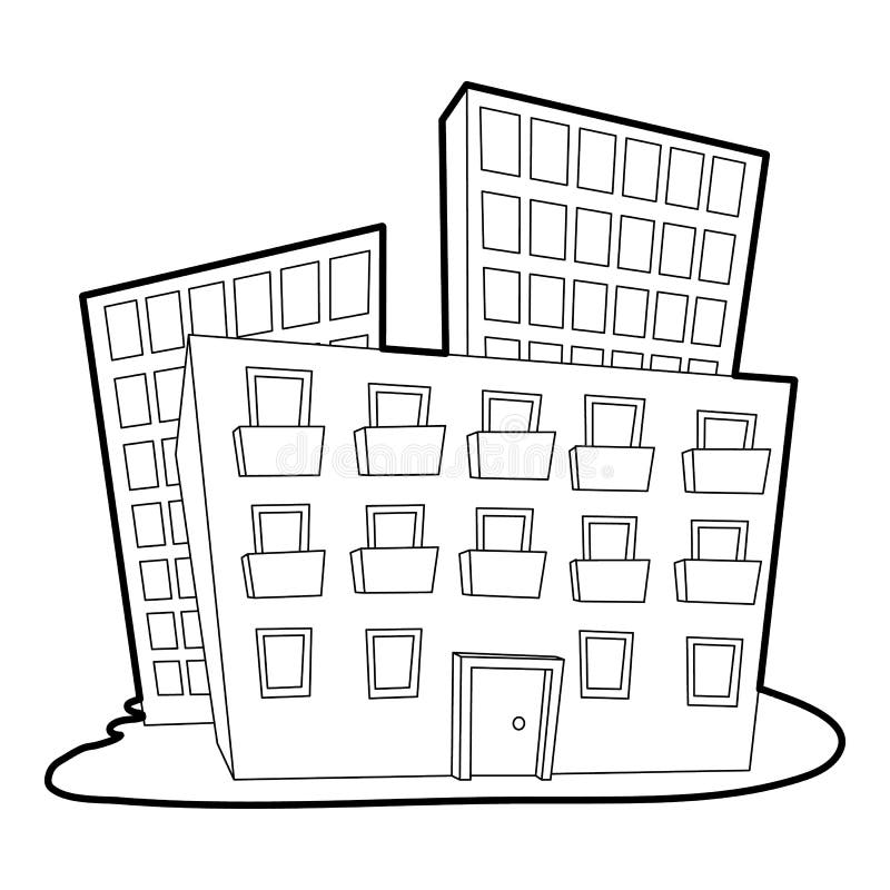 Administrative Building Icon, Outline Style Stock Vector - Illustration ...