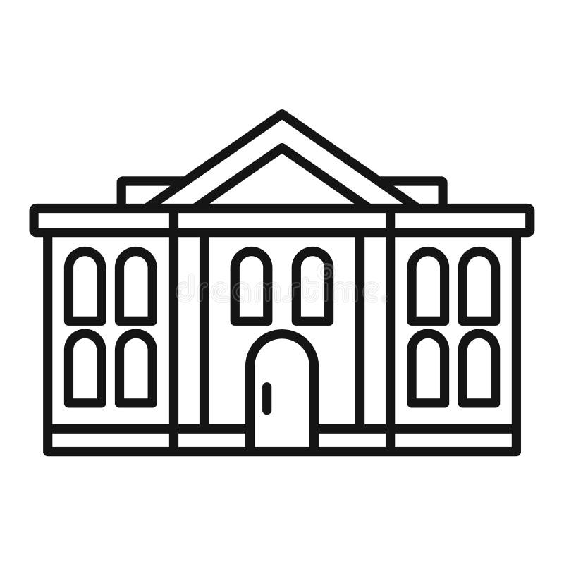 Administrative Courthouse Icon, Outline Style Stock Vector ...