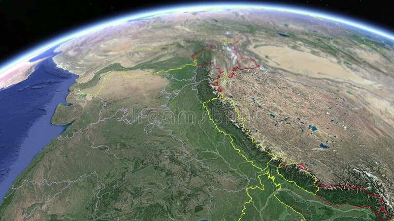 Tibet - Physical Map of the Globe Animation Map Stock Video - Video of ...