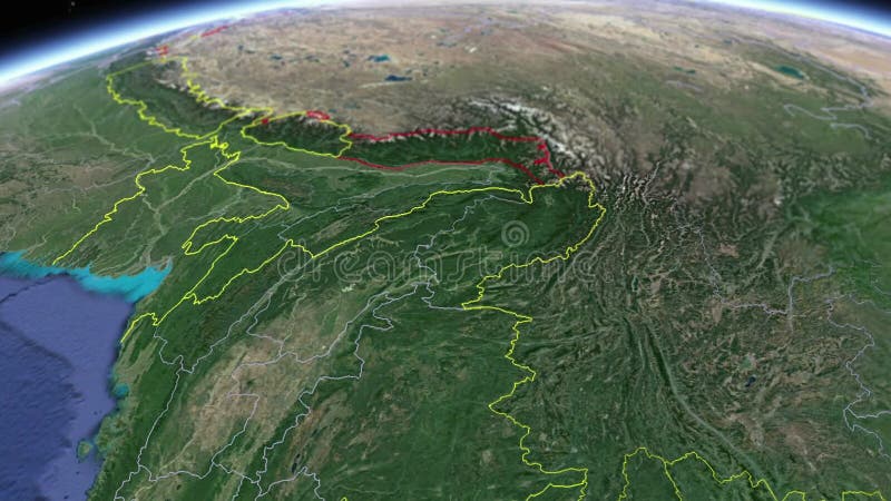 Yunnan - Physical Map of the Globe Animation Map Stock Footage - Video ...