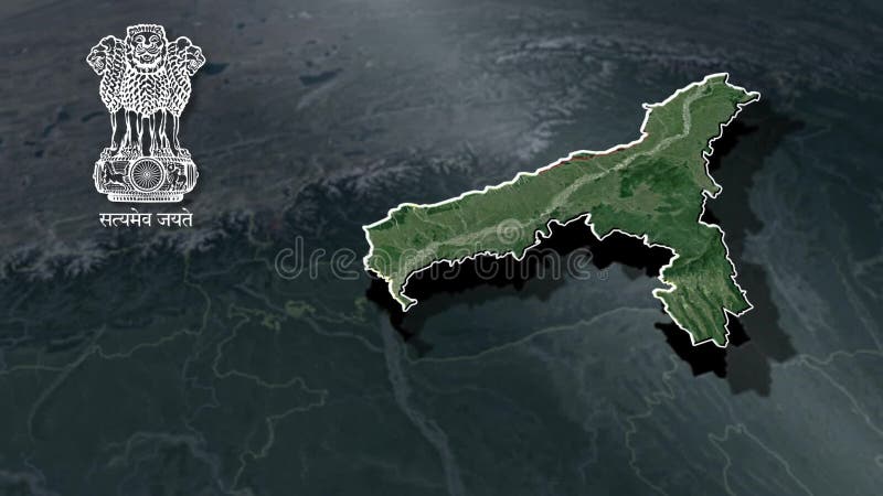 Assam - Physical Map of the Globe Animation Map Stock Footage - Video ...
