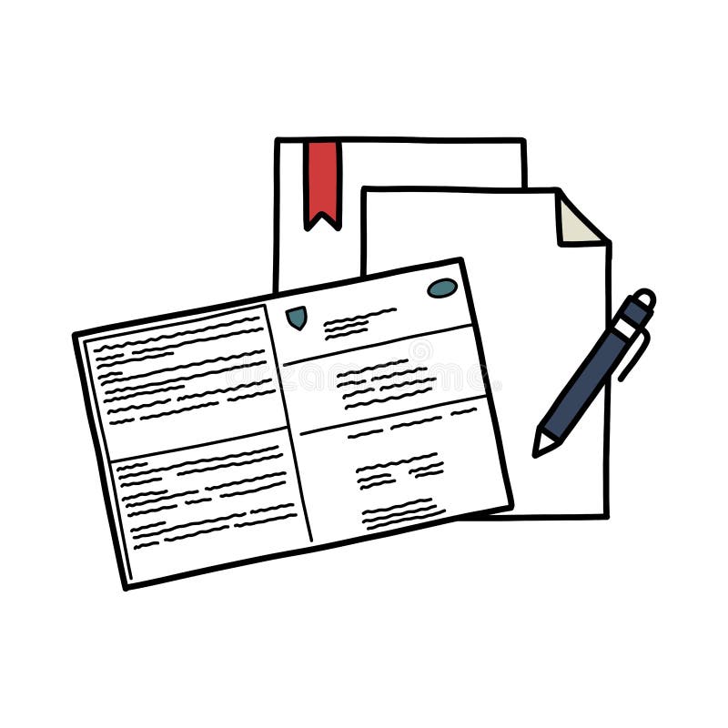 Documents Doodle Icon, Vector Color Line Illustration Stock Vector ...