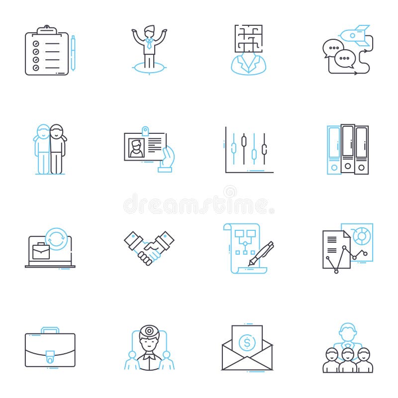 Administrative Duty Linear Icons Set. Management, Organization ...