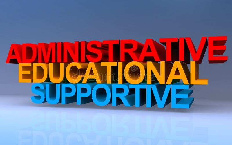 Administrative Educational Supportive on Blue Stock Illustration ...