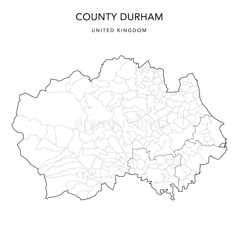 Administrative Map Of County Durham As Of 2022 Vector Illustration Stock Vector Illustration