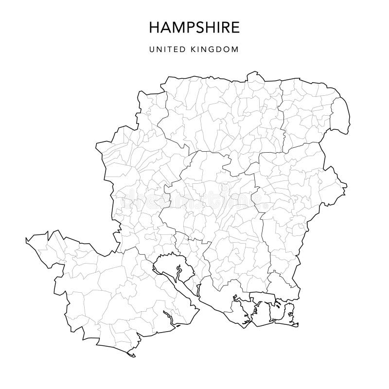 Administrative Map of Hampshire As of 2022 - Vector Illustration Stock ...