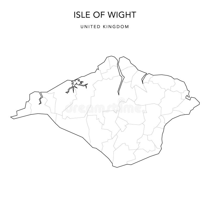 Administrative Map of the Isle of Wight As of 2022 - Vector ...