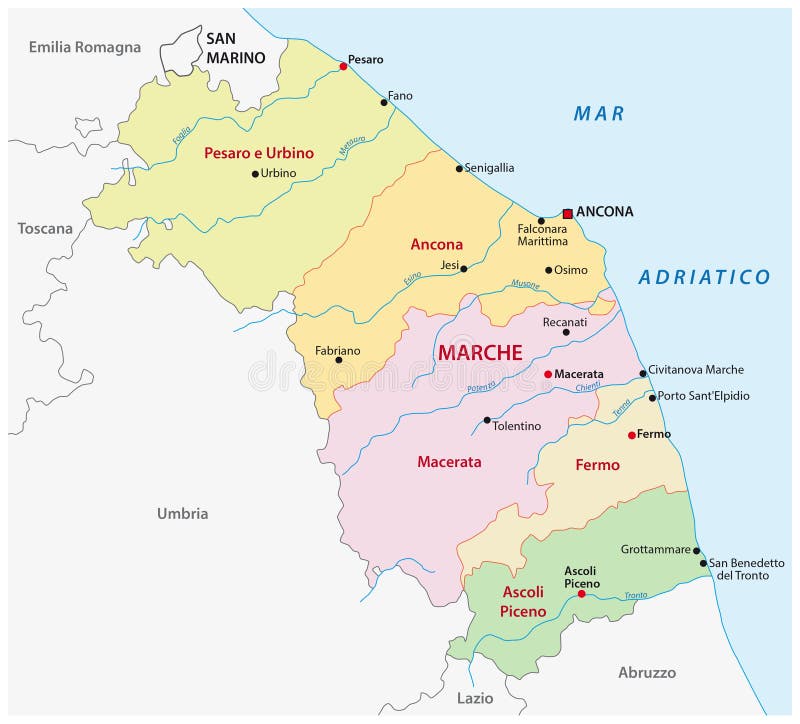 Italian Regional Flags and Map, Italy Stock Illustration - Illustration ...