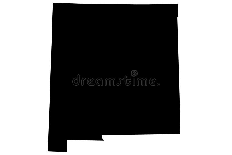 Administrative Map of New Mexico, Solid Map of NM Stock Illustration ...
