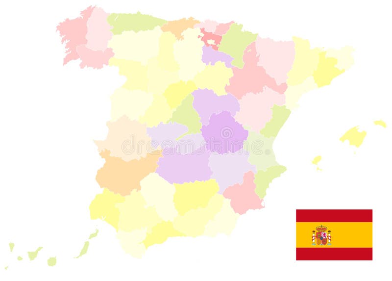 Administrative Map of Spain on White. No Text Stock Vector ...