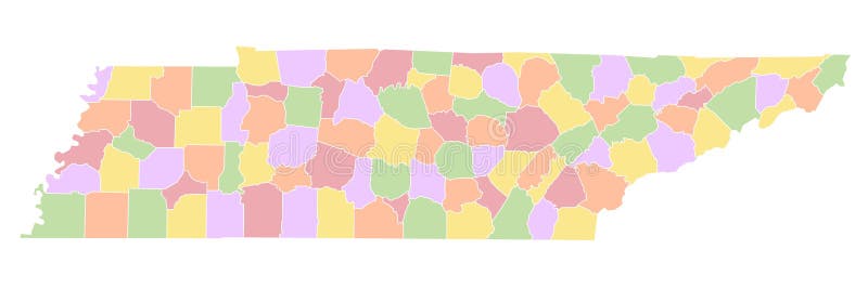 Administrative Map of Tennessee State with Counties Stock Illustration ...