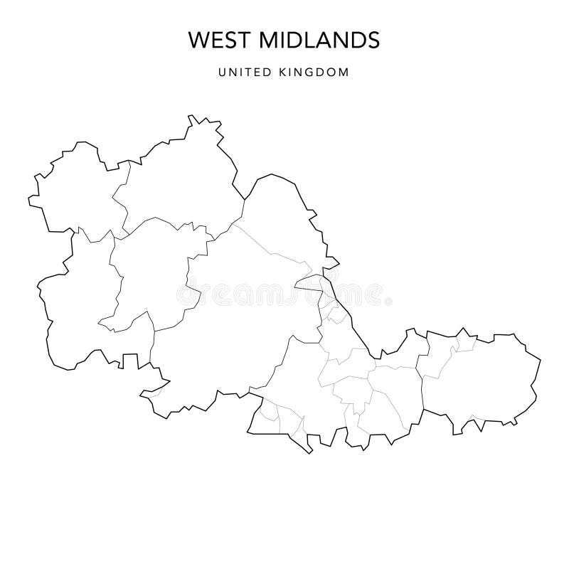 Administrative Map of the West Midlands As of 2022 - Vector ...