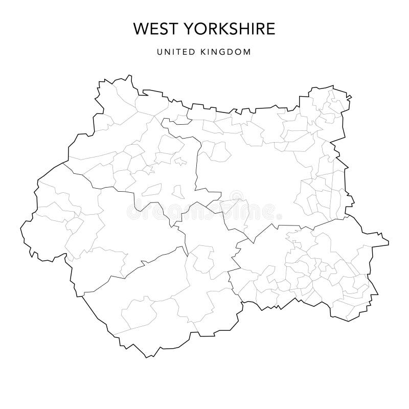 Administrative Map of West Yorkshire As of 2022 - Vector Illustration ...