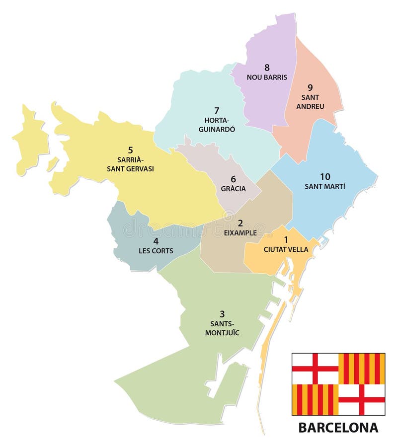 Catalonia Administrative and Political Vector Map Stock Illustration ...