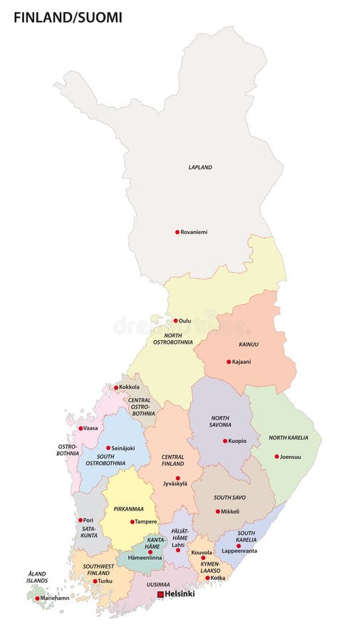 Regions of Finland stock vector. Illustration of flat - 173773401