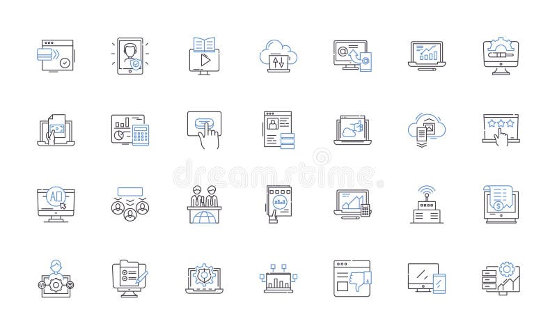Administrative Program Line Icons Collection. Efficiency, Organization ...