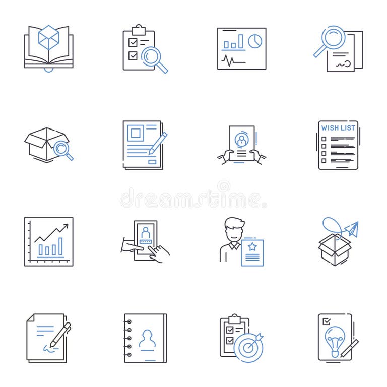 Administrative Records Line Icons Collection. Filing, Archiving ...