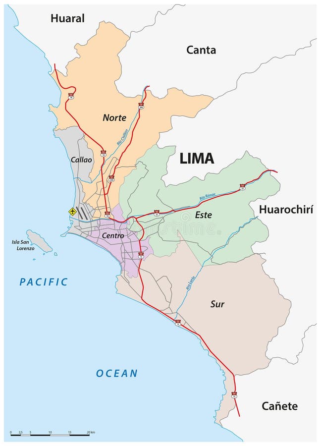 Administrative and Road Map of the Peruvian Capital Lima Stock ...