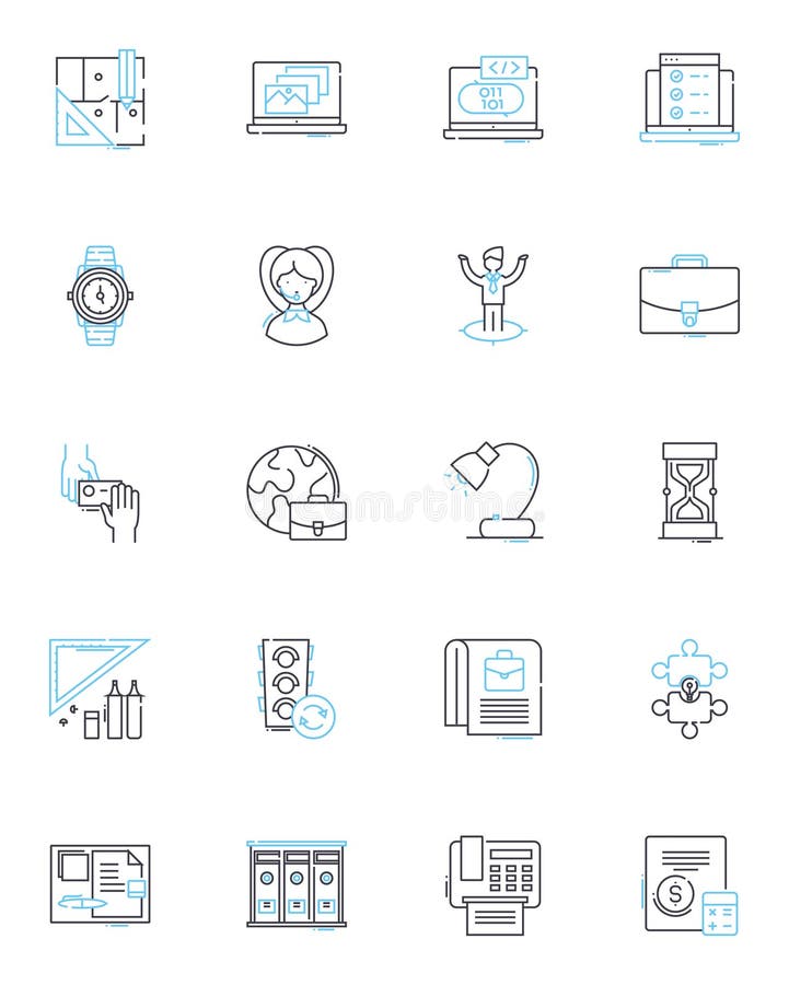 Administrative Setup Linear Icons Set. Hierarchy, Structure, Protocol ...