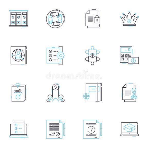 Administrative Setup Linear Icons Set. Hierarchy, Structure, Protocol ...