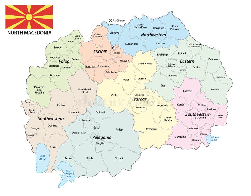 Administrative Vector Map of the Republic of North Macedonia Stock ...