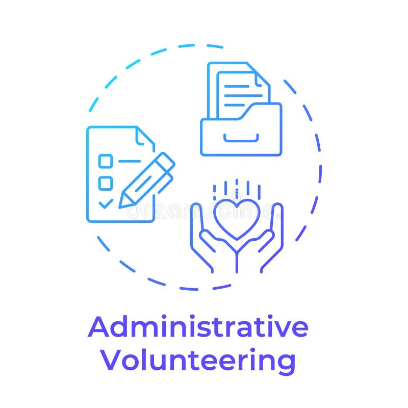Administrative Volunteering Blue Gradient Concept Icon Stock Vector ...