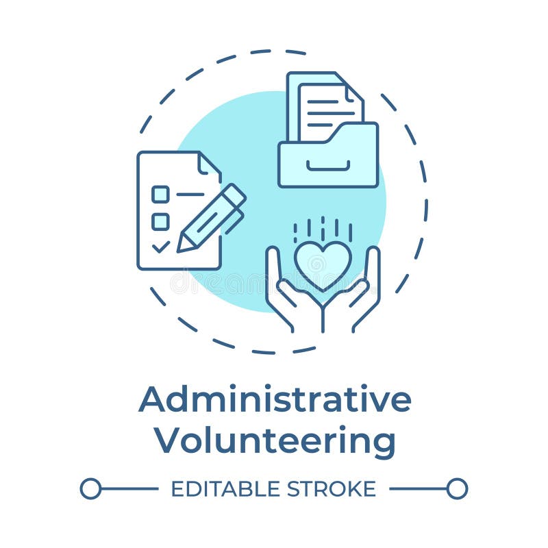 Administrative Volunteering Soft Blue Concept Icon Stock Vector ...