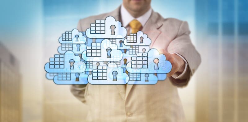 Administrator Activating Crowd of Cloud Containers Stock Image - Image ...